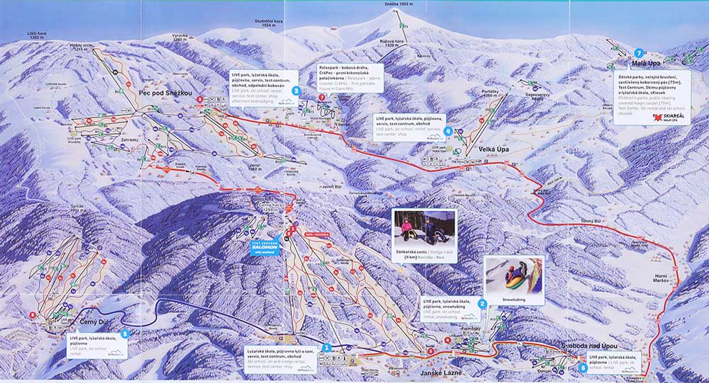 Cerna Hora Ski Area Trail Map